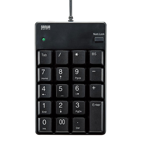 ■エクセルなどの表計算ソフトに便利な「TAB」キー付きです■キーの印字が消えにくいレーザー印刷を採用しています■大きな文字で見やすい表示ですNT17UBKNカラー：ブラック有線/無線：有線ケーブル長：0.8mインターフェース：USBキー入力...