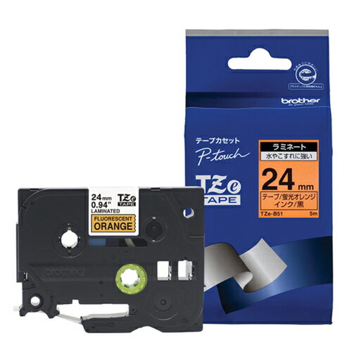 【対応機種】PT-D600・PT-P700・PT-P750W・PT-P900W・PT-P950NWTZEB51テープ色：蛍光オレンジ文字：黒ラベル幅：24mmラベルの長さ：5mピータッチ ラベルライター用 蛍光カラーテープ