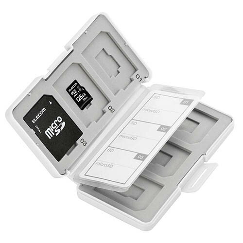 ■SDカード6枚とmicroSDカード6枚を一緒にまとめて収納できるカードケースです。■SDカードとmicroSDカードを重ねることでコンパクトに収納可能です。■microSD→SD変換アダプタも収納可能です。■収納トレーには適度なクッショ...