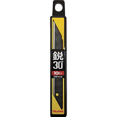 ■A型カッター用鋭角30°替刃です。CBEK10●全長(mm):86材質仕上・SK120(旧SK2)※メーカーの都合により、パッケージ・仕様等は予告なく変更になる場合がございます。　