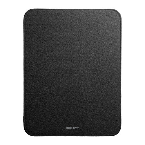 MPDNS4Lカラー：ブラックサイズ：W200×D260×H4mm材質：表面 ポリエステル、裏面 TPEフォーム厚めのクッション素材を採用した手首にやさしい快適マウスパッド