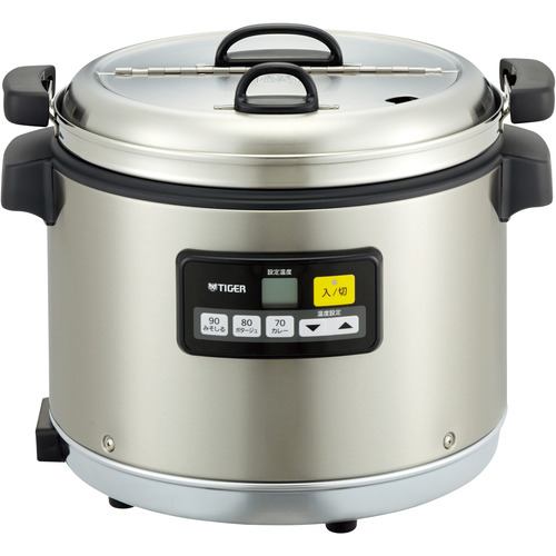 ■ふたの開閉時に、やけどしにくい大型樹脂とっ手を採用ふたの金属部分に触れないようにふた端部に設置した大型の樹脂とっ手。つまんで開閉するときのアクションを充分に考慮した安全構造です。■90度から70度まで1度きざみで温度設定ができるメニューに...