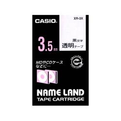 ■透明地に黒文字■テープの長さ=8mXR3X透明テープ　黒文字幅　3.5mm長さ　8m　