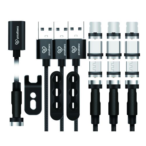 ■強力なネオジム磁石により、近づけるだけで、ピタッと吸着。■1本のケーブルでlightning/Type-C/MicroUSBの全てに充電可能。■マグネット部にLEDライト搭載なので、暗闇でも安心。■スマホ充電口への水・埃などの侵入を防ぎ充...