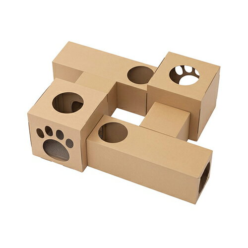 ■組み合わせは自由自在、ネコがいつまでも夢中で遊べる猫用トンネルです。BOX・T字のパーツを自在に組合わせて飽きずに遊べます。ネコが好きな段ボール素材です。段ボール製で、使用後の処理に困りません。BOXのみ爪とぎ付きです。お客様組み立てとな...