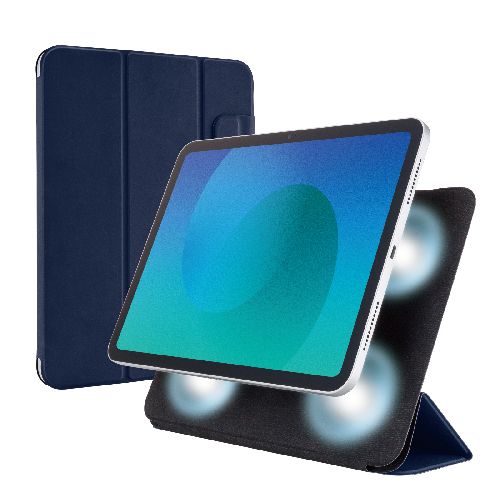 ■端末本体に内蔵されたマグネットを利用して、簡単に着脱できる超薄型・軽量設計のフラップケースです。動画視聴やタイピング等のシーンに合わせて2アングルにできます。■フラップカバーを三つ折りにすることで、動画視聴と、ドローイング・タイピングに最...