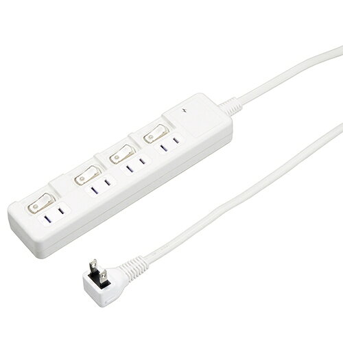 ■雷ガード、個別スイッチ、シャッター充実の安全機能付きですH8KS443WH商品名：雷ガード付4個口節電タップ3mホワイト製品型番：H8KS443WHJANコード：4966307287307本体寸法：W46mm×H200mm×D26mm本体...