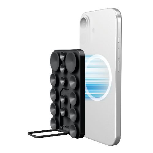 ■壁や鏡、窓ガラスなどの平らな面にシリコン吸盤で簡単に吸着可能。スマートフォンを自由な向きで固定できます。※素材によっては吸着できない場所があります。※取り付け面は、必ず平らで清潔な状態にしてください。※落下するおそれがあるため、長時間の連...
