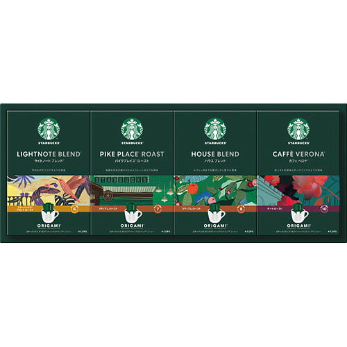 ■スターバックスオリガミパーソナルドリップコーヒー（ハウスブレンド（9g×4）×1・パイクプレイスロースト（9g×4）×1・カフェベロナ（9g×4）×1・ライトノートブレンド（9g×4）×1ゆっくり流れる時間を贈ろう。スターバックスで感じる...