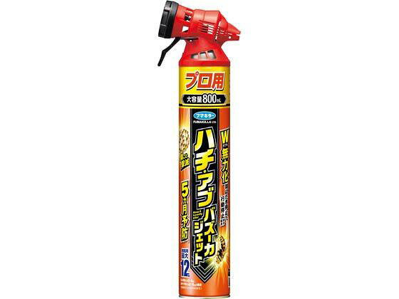 動きを止めて速効退治たっぷり使えるプロ仕様羽ばたき停止＆行動停止成分配合で速攻退治。持続殺虫成分（ビフェントリン）でハチに巣を作らせない。超速ジェットノズル採用。巣作り防止効果5ヵ月。※環境により異なります。●内容量：800mL※メーカーの...