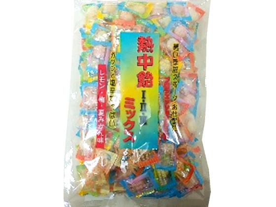 水分補給を助ける塩辛すっぱい飴ガツンと塩辛すっぱい！プロフェッショナル仕様。暑い季節、スポーツ、お仕事に。●味内容：レモン・梅・夏みかんアソート●注文単位：1袋（1kg）●原材料：（熱中飴Iレモン味）砂糖（国内製造）、水飴、塩／クエン酸、香...