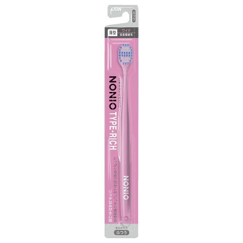 ■NONIOハブラシ、TYPE-RICH、薄型ワイドヘッド、ふつう。■たっぷり毛束で包み込み、ごっそり歯垢除去。■リッチなみがき心地。■毛束で歯を包みこむ。■段差極細毛。■ワイドヘッド…あらゆるすき間にくまなく入り込んで、歯垢を除去する。歯...