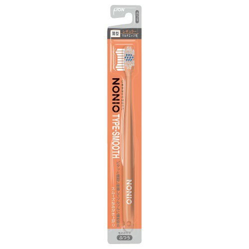 ■NONIOハブラシ、TYPE-SMOOTH、薄型レギュラーヘッド、ふつう。■ピタッと歯面に密着してツルツルに歯垢除去。スムーズなみがき上がり。■ダブルピークカット…歯と歯の間にフィットし、歯垢を除去。■マルチエッジ毛…星型断面のマルチエッ...