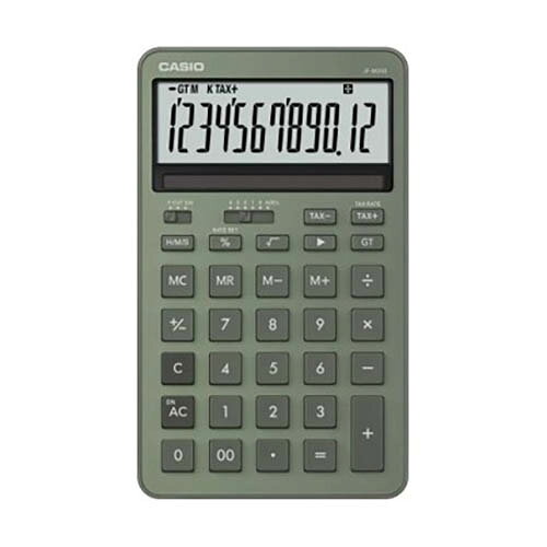 ■電卓に、洗練と上質を■スタイリッシュな装いのジャストタイプ■12桁/税計算/ルート・時間計算/エコマーク認定JFM200GNN桁数：12税計算：○ルート計算：○時間計算：○総合計機能：○計算状態表示：○ツーゼロキー：○3桁位取り表示：○エ...