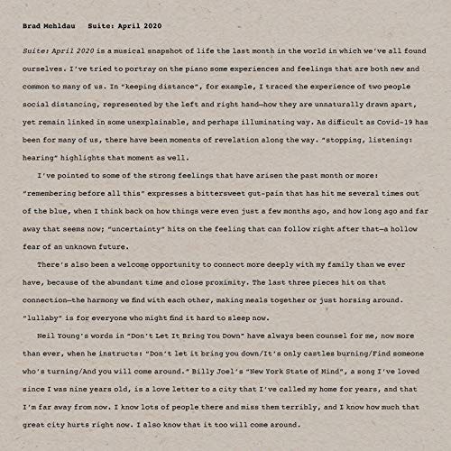 組曲:2020年4月 (解説対訳付/紙ジャケット)ブラッド・メルドーメルドー ブラッド めるどー ぶらっど　発売日 : 2020年9月18日　種別 : CD　JAN : 4943674319244　商品番号 : WPCR-18355【商品紹...