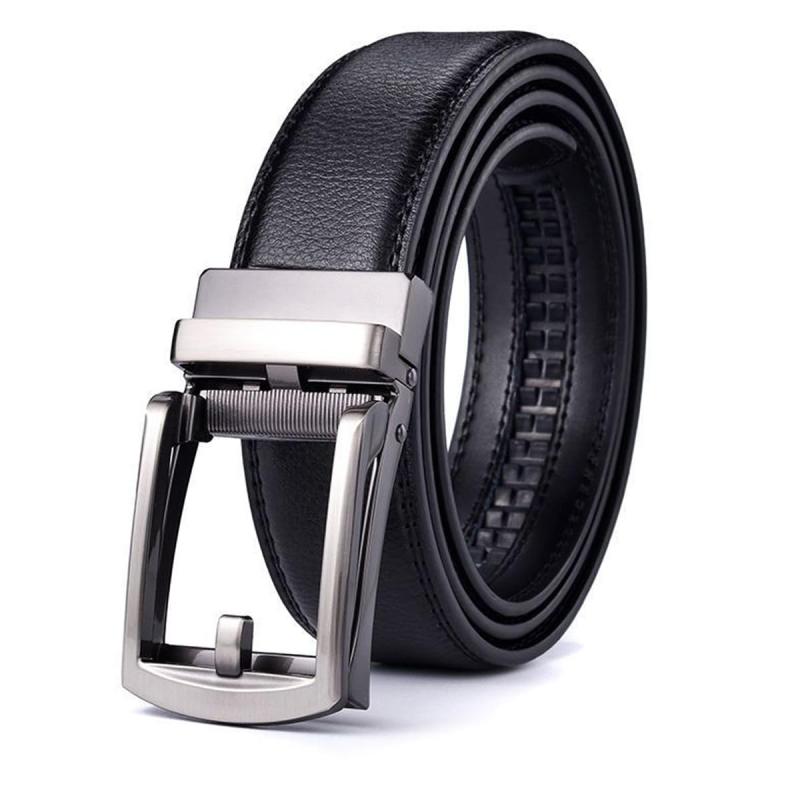 [DINUQI] 本革 ベルト メンズ 無段階調整 穴なし オートロック式バックル 高級レザー スーツ ビジネス カジュアル クリックタイプ コンフォートデザイン フォーマルから普段使いまで対応 プ【こだわりの本革】 柔らかな手触りと優れた...