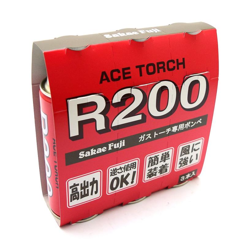 栄製機 ガストーチR-2003Psakae fuji ガストーチ専用ボンベ3本入高出力・逆さ使用OK ・簡単装着・風に強い