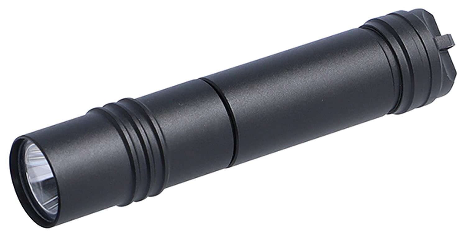 ・サイズ:約直径15×70.9mm ・重量:約26g ・明るさ:80ルーメン ・使用電池:単4形アルカリ電池×1本 ・実用点灯:3時間 ・機能:1m落下耐久 ・防滴仕様:IPX4準拠 ・最大照射距離:約53m