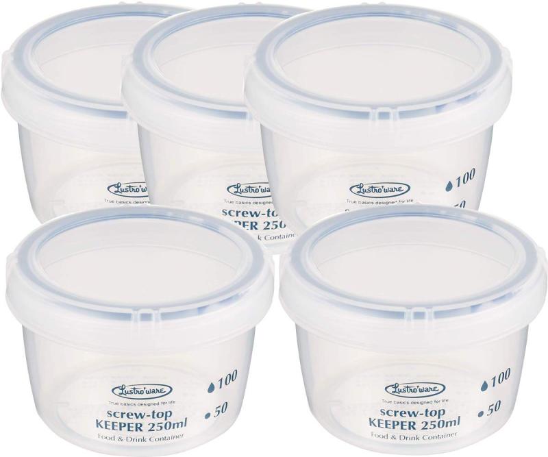 岩崎工業 抗菌 丸型 保存容器 スクリュートップキーパー 浅型 クリア セット