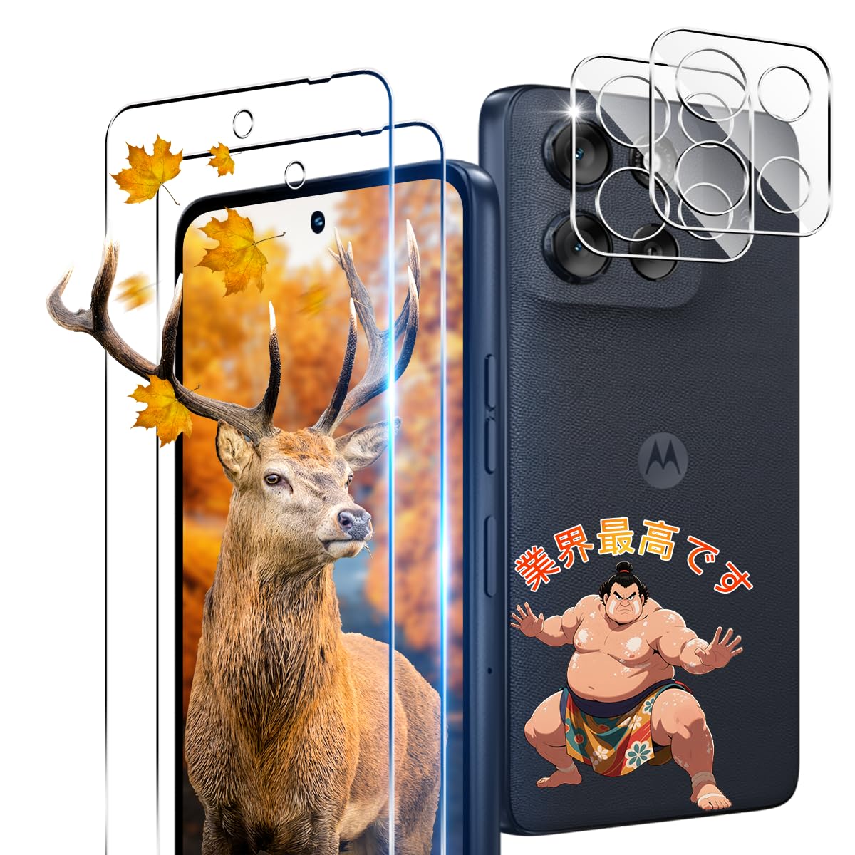 ・対応機種:moto g66j 5G / moto g66y 5G ・セット内容:液晶保護強化ガラスフィルム2枚、カメラ保護フィルム2枚 ・素材:日本旭硝子 ・硬度:9H ・厚さ:0.26mm ・加工:2.5Dラウンドエッジ加工、飛散防止設...