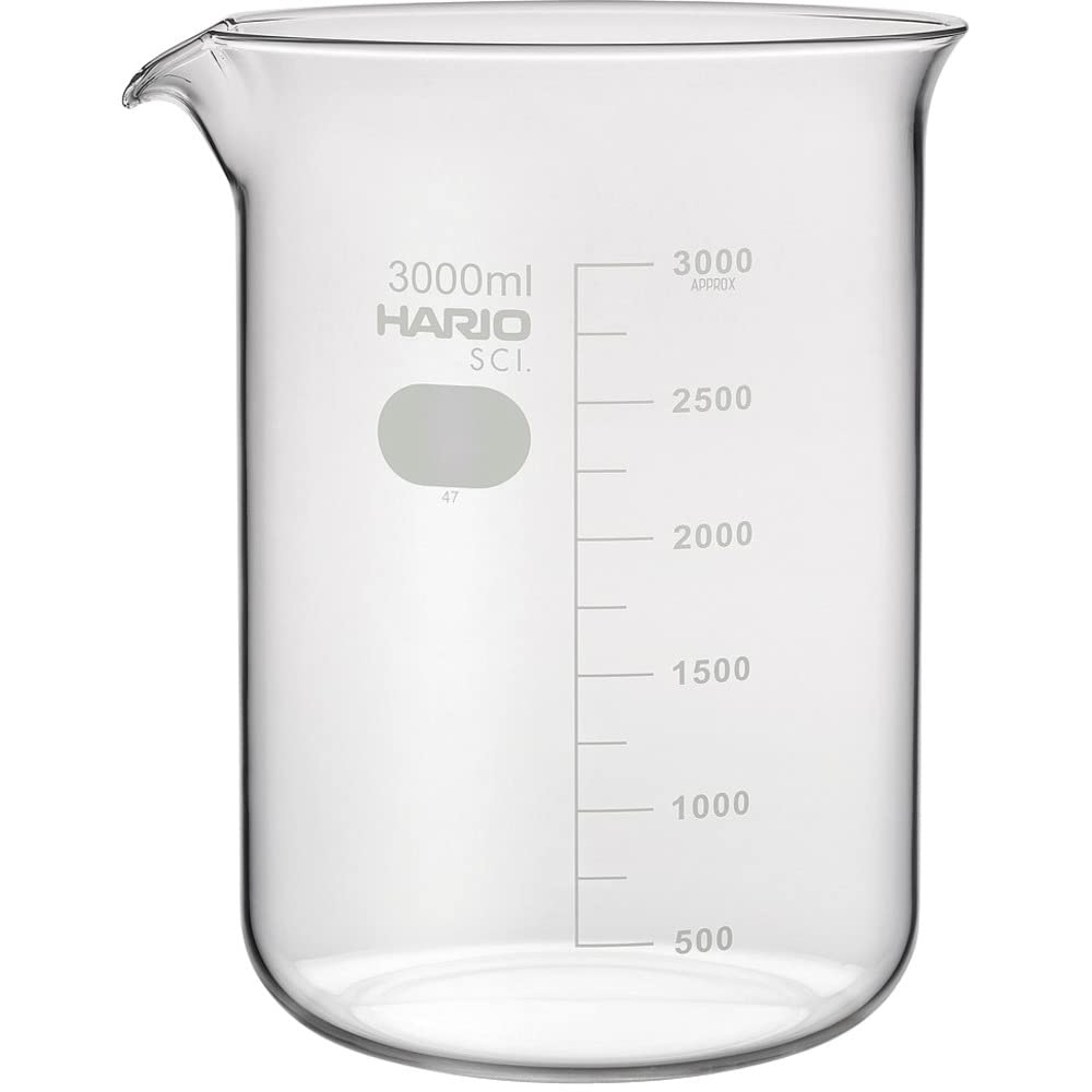 ・容量:3000ml ・目盛間隔:500ml ・外径:153mm ・高さ:225mm ・色:透明 ・胴外径:153mm ・耐熱温度差:120度 ・素材:耐熱ガラス(硬質1級) ・質量:700g