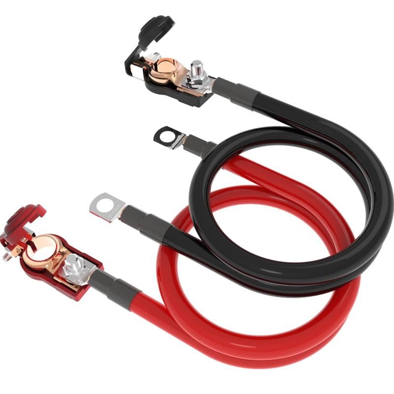 SHIERLENG 6 AWG のゲージ 16mm2 電池ターミナル コネクター、1m 赤が付いている力電池インバーター ケーブル + 自動車、オートバイ、海兵隊員、ボートのための黒い純粋な銅電池の鉛ワイヤー【バッテリーケーブル】バッテリー...