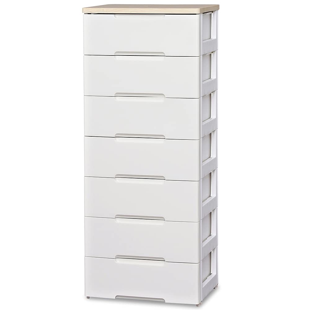 ・商品サイズ:幅約56×奥行約41.5×高さ約138cm ・引出内寸:幅約47.5×奥行約36.0×深さ約14.5cm ・耐荷重:天板約10kg、引出約4kg、全体約38kg ・収納の目安:Yシャツなら8枚、セーター・バスタオルなら4枚 ・...