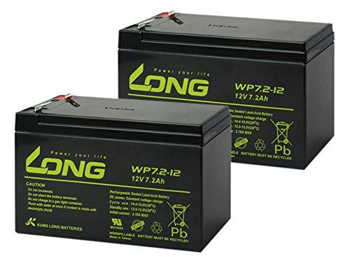 LONG 完全密封型鉛蓄電池 WP7.2-12 2個セット長さ151mm×奥行65mm×高さ94mm電圧12V/容量7.2AhF2ファストン端子(No.250)WP7.2-12の2個セット