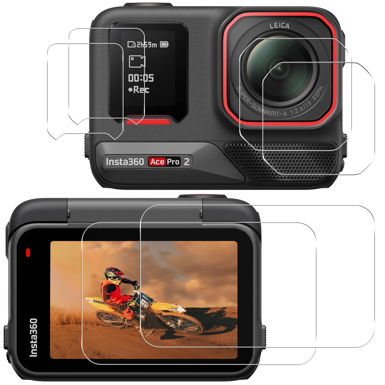 ・セット内容:前面ディスプレイ用2枚、後面ディスプレイ用2枚、レンズ保護フィルム2枚(計6枚セット) ・素材:国産AGC旭硝子 ・硬度:9H ・厚さ:0.26mm ・機能:飛散防止加工、自動吸着、防水・防油・指紋防止コーティング、3Dタッチ...