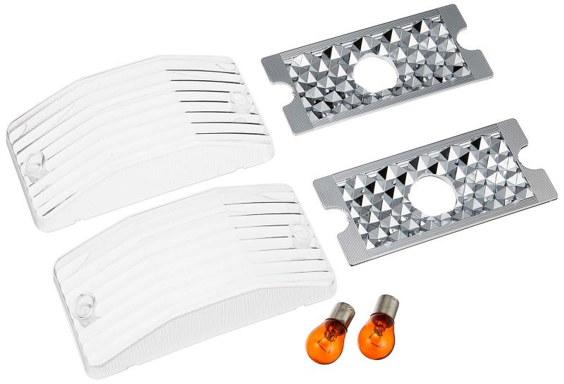 ジェットイノウエ(JET INOUE) 中間サイドランプレンズ 反射板付Bタイプ 左右セット 高さ50mmレンズ用 バルブ付 トラック サイドターンシグナルレンズ クリアー 502649中間サイドレンズ Bタイプ反射板付 50L クリアー