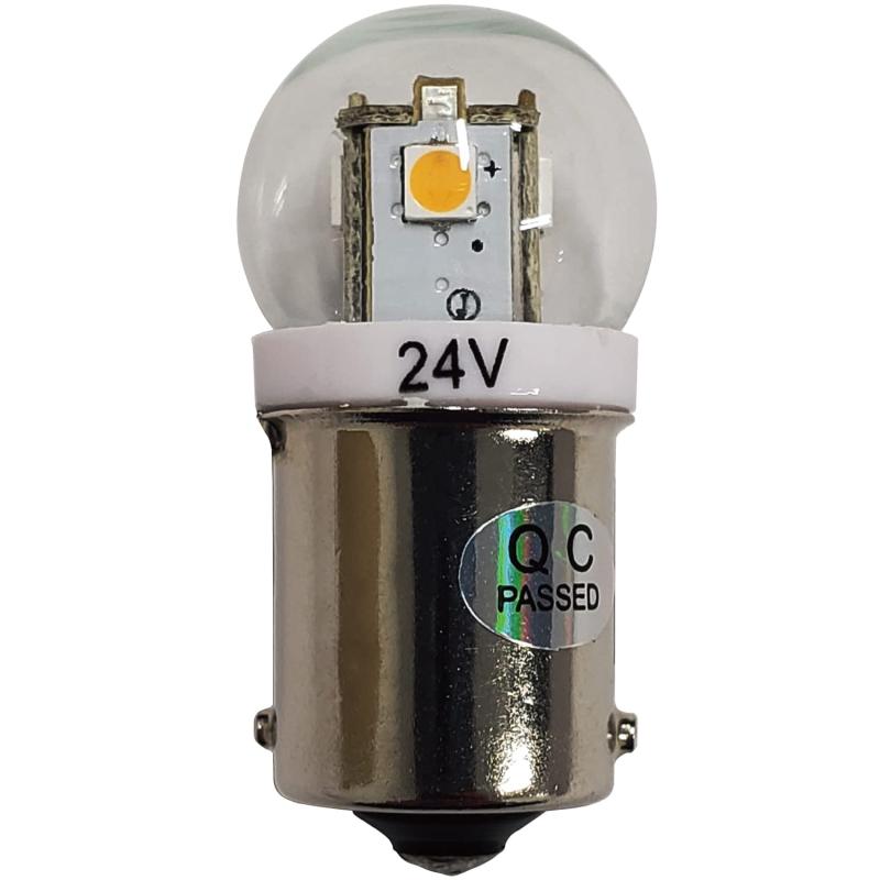 ジェットイノウエ(JET INOUE) LED電球タイプソケット式バルブ DC24V専用 口金サイズ BA15S 12W球タイプ 1個 トラックバルブ シングル球 電球色 528710電球型LED5バルブ 24V BA15S 電球色