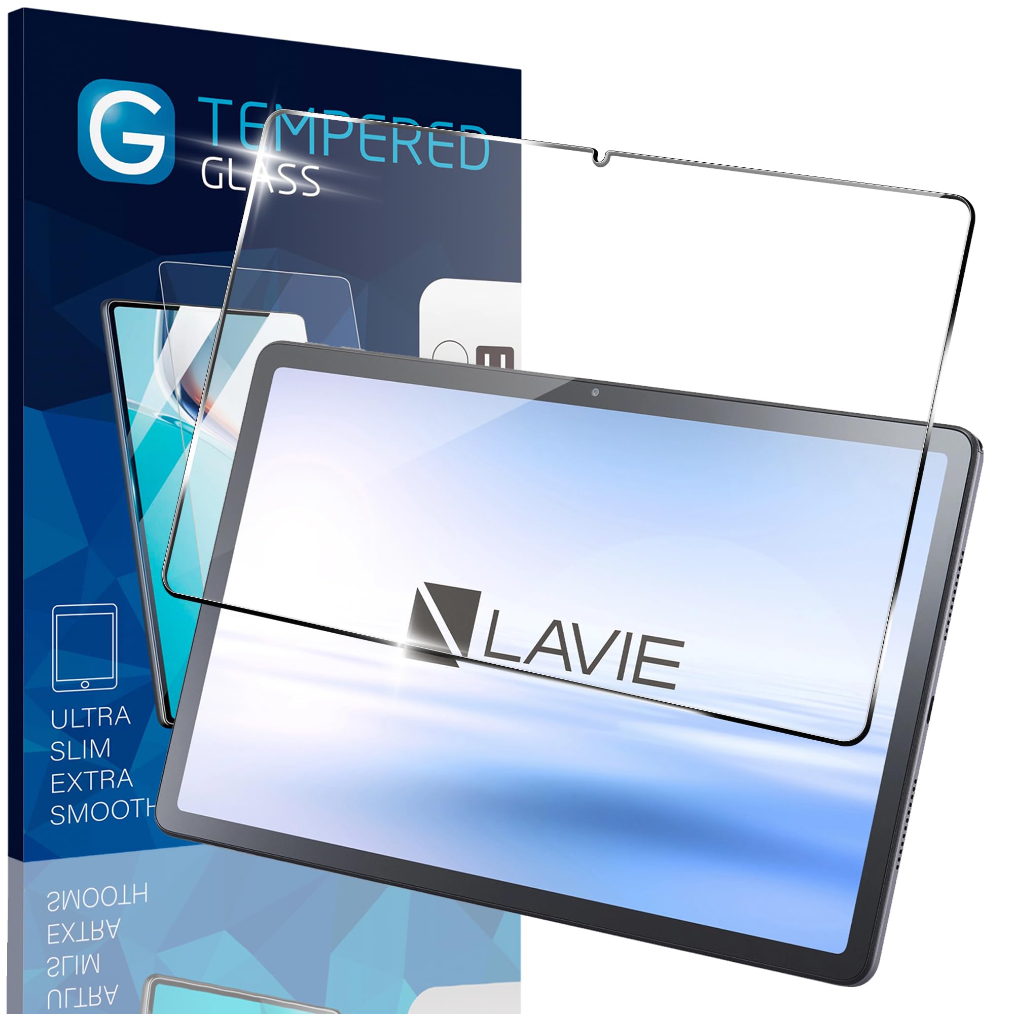 ・対応機種:NEC LAVIE Tab T11 T1165/KAS (11インチ) ・硬度:9H ・素材:国産AGC旭硝子(強化ガラス)、シリコン ・透過率:99%以上 ・エッジ加工:2.5Dラウンドエッジ加工 ・機能:飛散防止、指紋防止、...