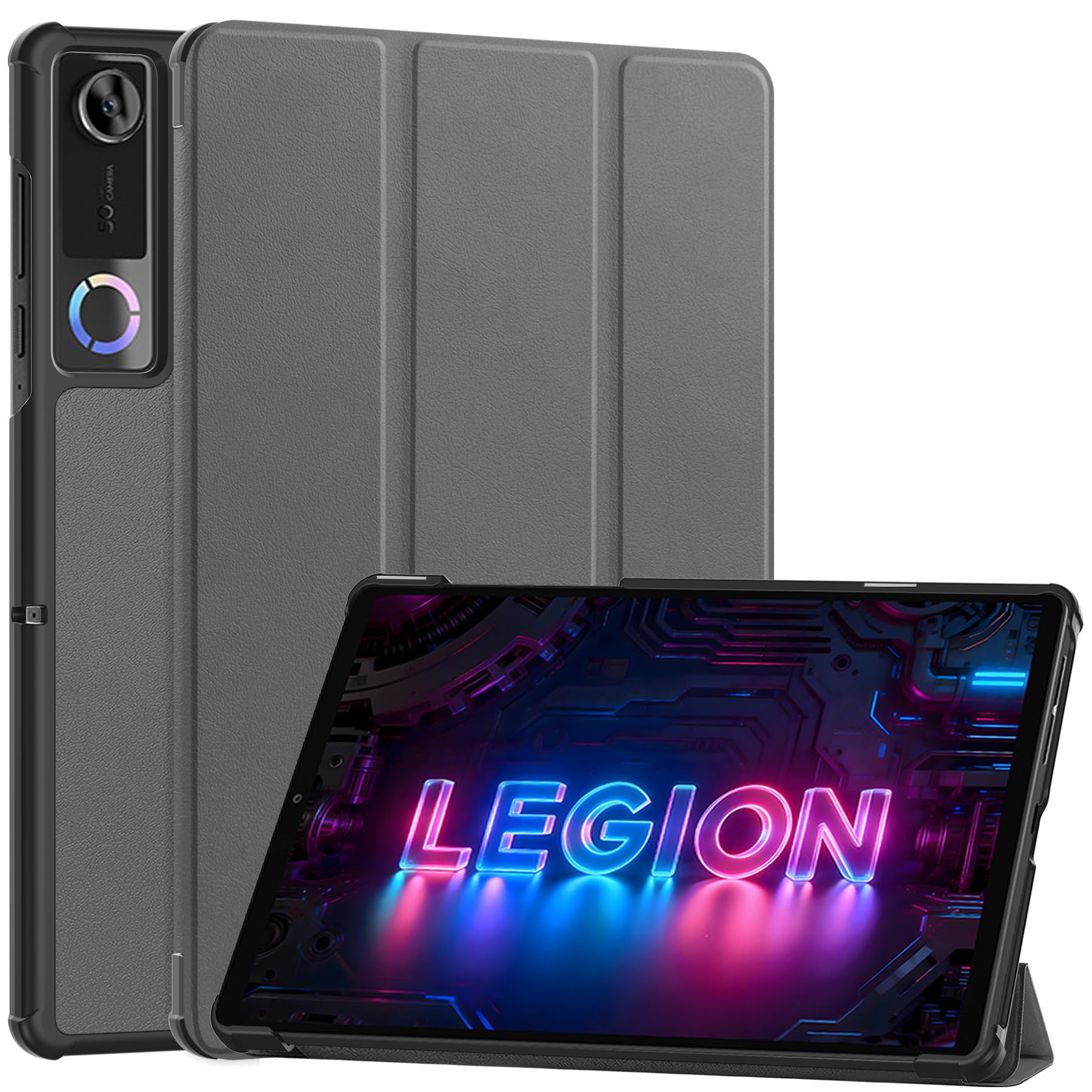 ・対応機種:Lenovo Legion Tab (8.8", 5) / Legion Y700 Gen 5 ・素材:PC、PU(外部)、マイクロファイバー(内部) ・機能:三つ折り、スタンド機能、角度調整、全面保護、落下防止、防汚、耐摩耗