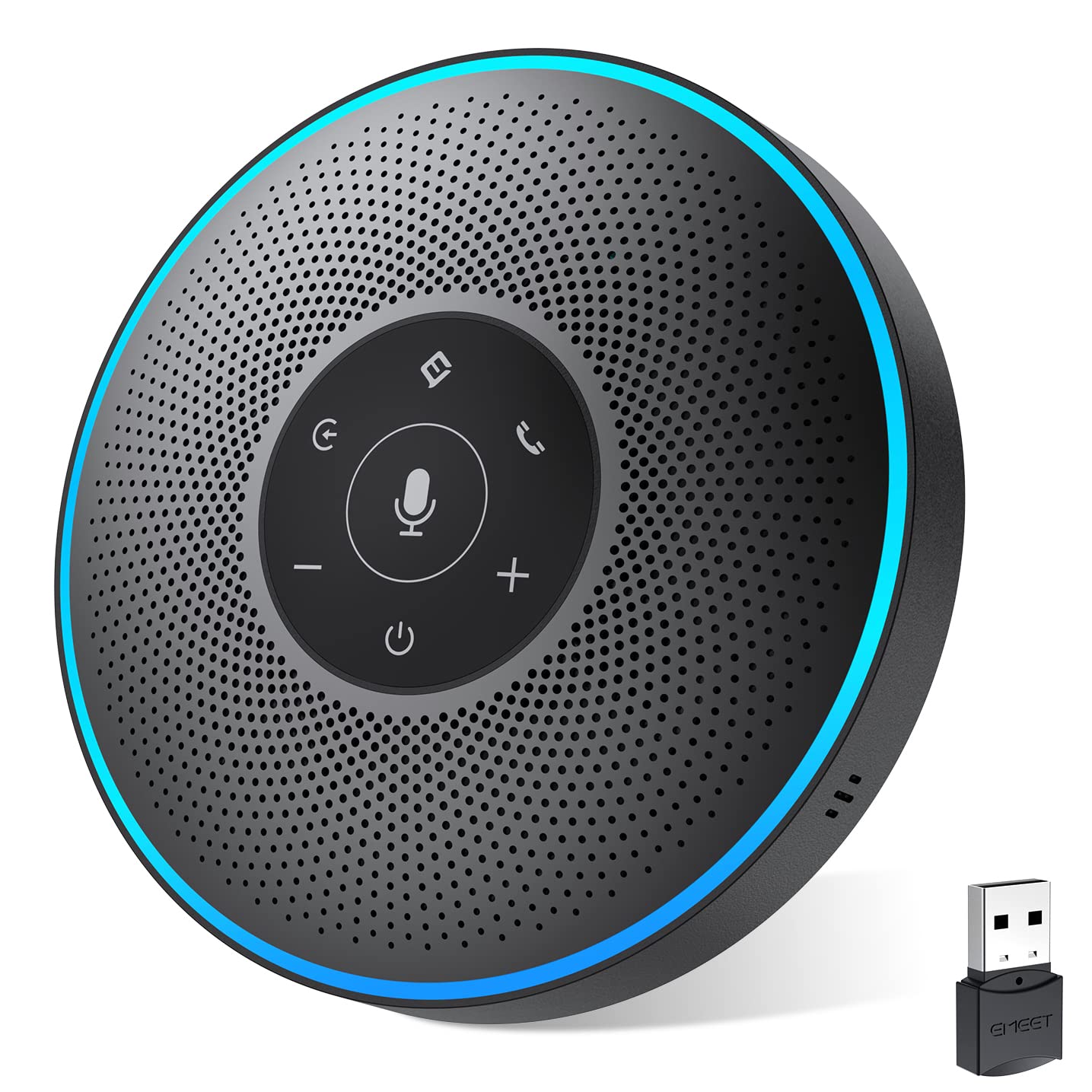 ・集音範囲:360°全方向 ・対応人数:最大8人 ・バッテリー容量:2600mAh ・連続通話時間:最大12時間 ・重量:575g ・接続インターフェース:USB、Bluetooth、AUX (オーディオ入出力端子)