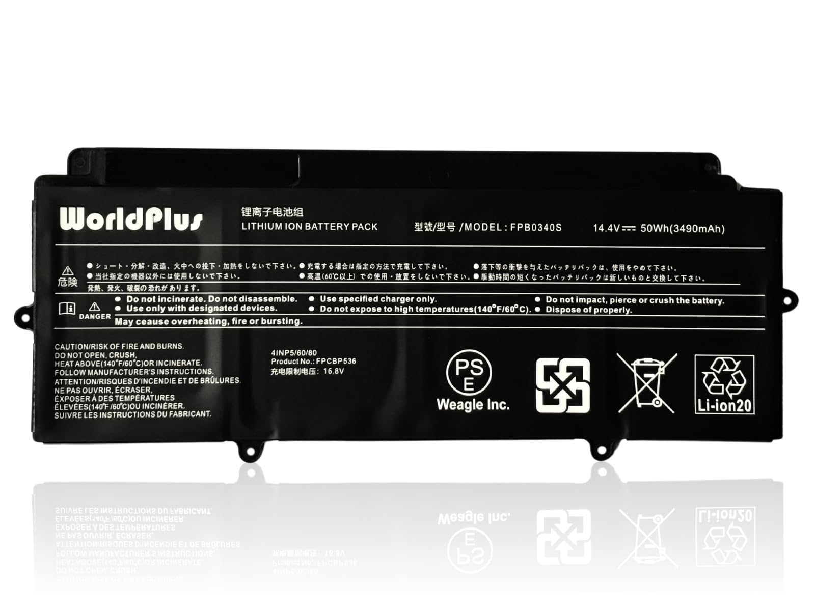 ・電圧:14.4V ・容量:3490mAh ・充電可能回数目安:500回 ・使用可能時間目安:約2.5時間 ・安全基準:PSE適合 ・搭載機能:過電流保護、過充電防止、過放電防止、短絡保護 ・適合バッテリー型番:FPB0340S、FPCBP...