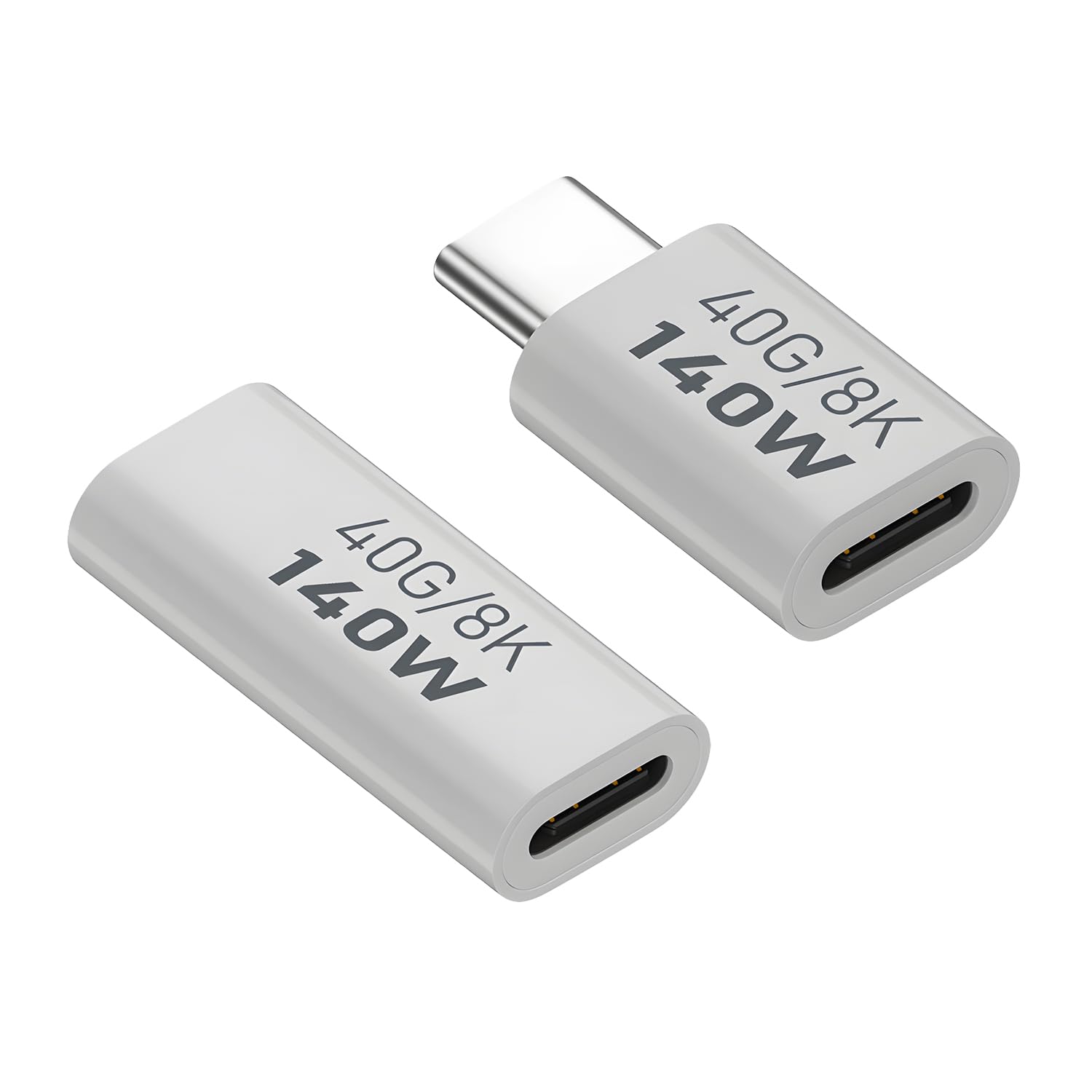 ・データ転送速度:最大40Gbps ・充電規格:PD3.1対応 ・最大出力:140W ・映像出力:最大8K(7680×4320)60Hz ・形状:90度L字型 ・入数:2個セット ・タイプ:Aタイプ+Dタイプ