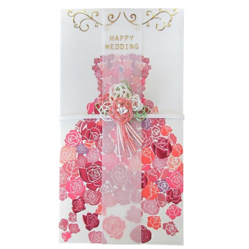今村紙工 ドレス金封 プリンセス 結婚御祝用 ピンク DRPS-PK中袋1枚短冊Happy Wedding2枚・無地1枚素材:紙パッケージ重量:0.03kg