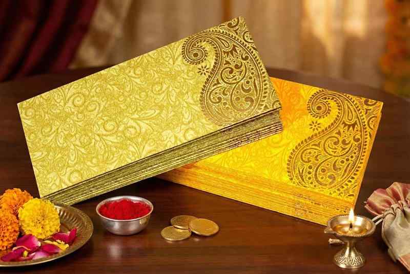 eSplanade マネーギフト封筒 - 50プレミアムデザイナー封筒のマルチカラーパックeSplanade ギフト封筒 - オレンジとイエローの2色50枚パックサイズ：18cm x 8cm | 内容：各色25枚結婚式、招待状、写真、卒業式...