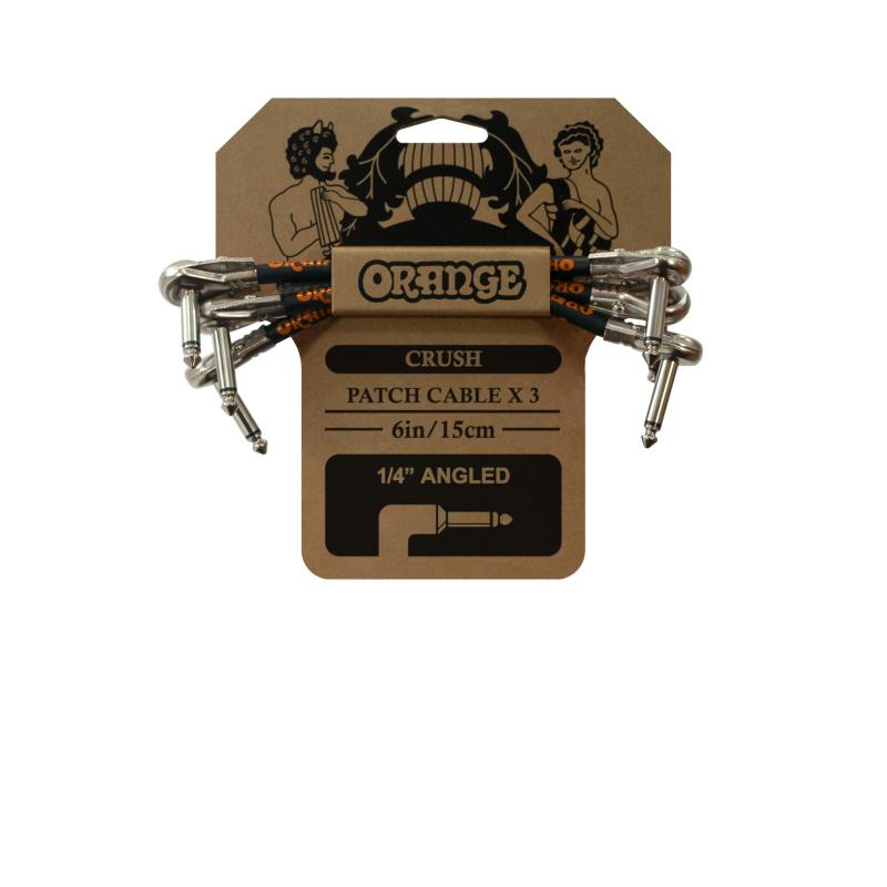 Orange CRUSH Patch Cable×3 6in/15cm 1/4" Angled CA038 ギターパッチケーブル6inch/15cm L字型プラグ 3本セット