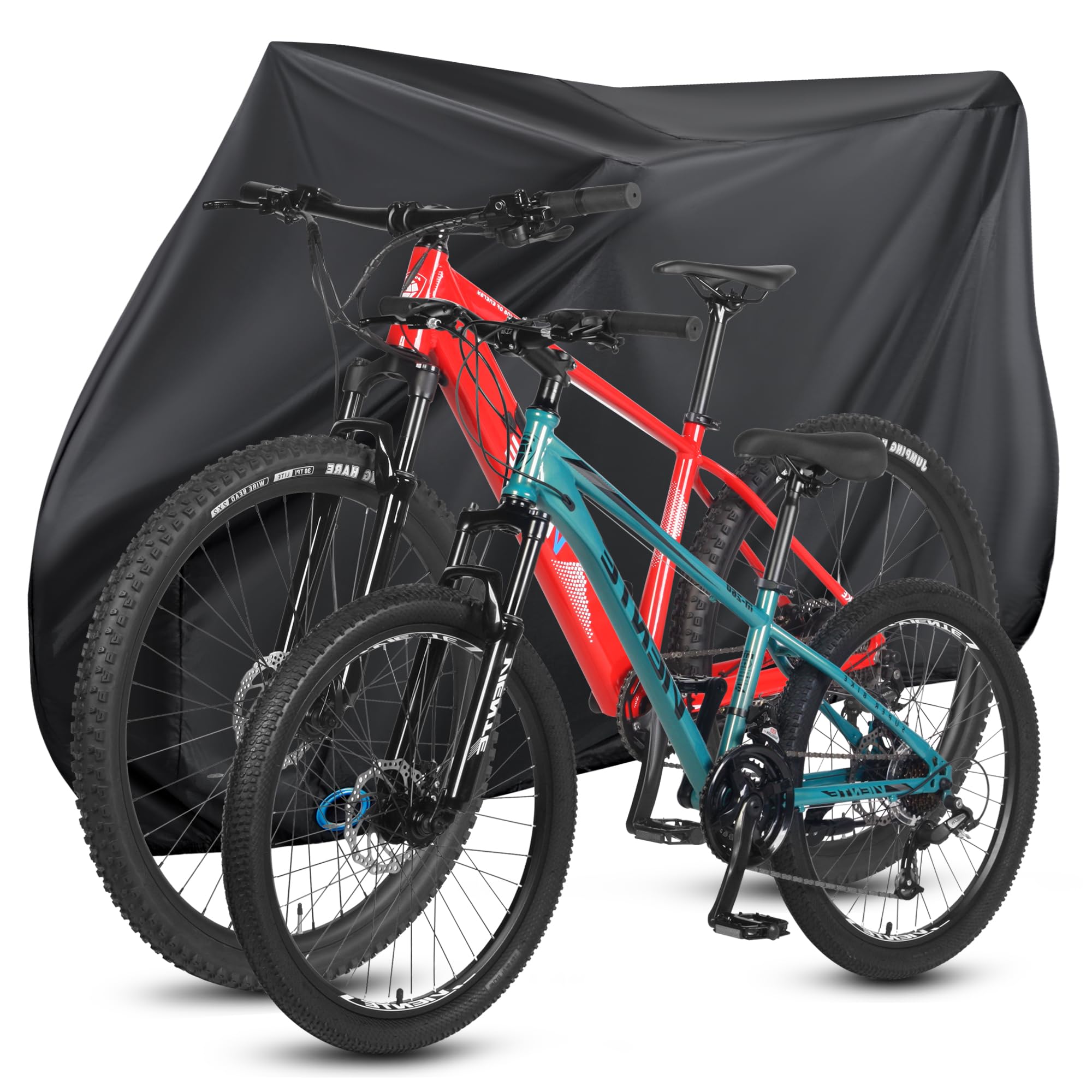 ・サイズ:200cm×110cm×85cm ・対応サイズ:29インチまでの自転車、27インチまでのバイク ・素材:PUコーティング生地、シルバーコーティング生地、高強度繊維 ・機能:防水、撥水加工、UVカット、防塵、防風(ワンタッチバックル...