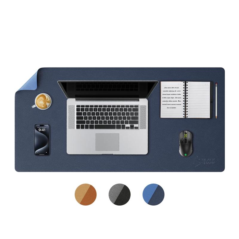 Black Shark レザーデスクパッドプロテクター、オフィスデスクマット、大型マウスパッド