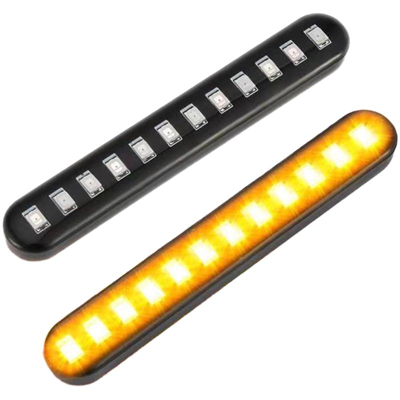 harukita シーケンシャル 流れるウインカー LED バイク ウインカー コーナリングランプ デイライト 貼付タイプ 高輝度 12V汎用 イエローセット内容：バイク用 シーケンシャルウインカー2個セット。LED数：12、電圧：12V、...