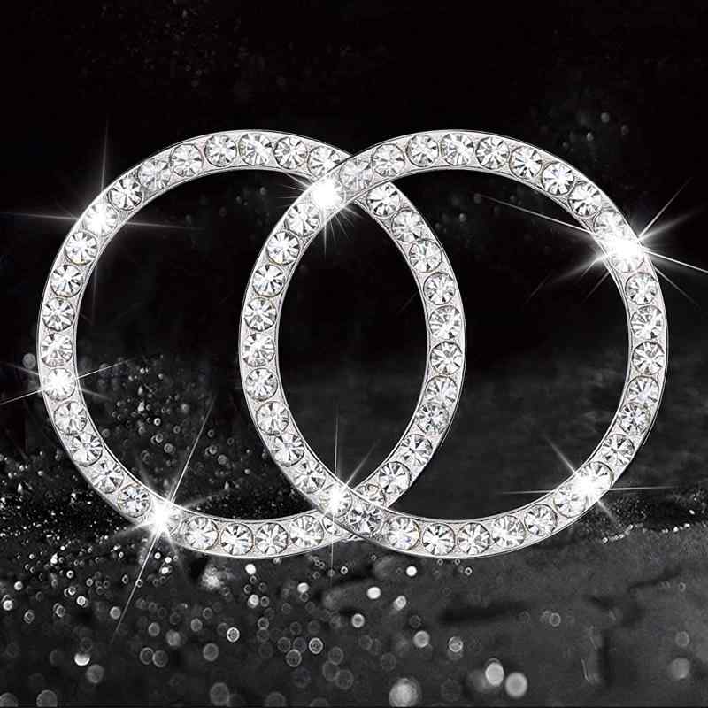 DFsucces エンジン スタートボタン リング 車用アクセサリー 装着簡単 汎用 両面テープ付き 2個セット(ホワイト)商品仕様：外径：4cm、内径3cm。カラー：ホワイト 材質：合金とラインストーン。スワロフスキー調のラインストーン：...