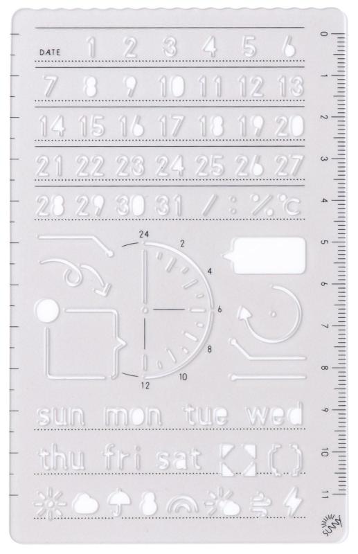いろは出版 テンプレート SUNNY TEMPLATE 手帳用 定規 LSZ【セット内容】テンプレート×1枚【本体サイズ】 縦127mm×横80mm【素材】 ・本体：アクリル ・パッケージ：紙、PET【注意事項】 ・ペン先が細い筆記具とあわ...