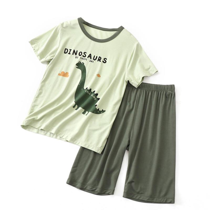 [chickiddos] キッズ パジャマ 男の子 女の子 半袖+半ズボン2点セット 部屋着 涼しい ジュニア 夏服 ルームウェア 柔軟 寝間着 上下セットアップ 子供服 肌着 110-160お子様の快適な睡眠をサポートする上下セットが新登...