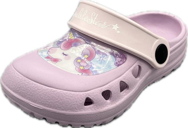 [ダブルスター] ダブルスター 子供 クロッグ 軽量 ユニコーン 可愛い サンダル 靴 ガールズ DS4603-01ダブルスターブランドより軽量キッズクロッグが登場ユニコーン柄でとってもキュートプレゼントにも最適です。