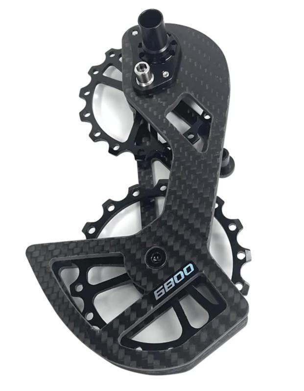 L-twoo カーボンビッグプーリーDura-ace / Ultegra 用 スチールベアリング付き 6800 6870 / 9000 9070 プーリーセット カーボンファイバーベアリング付きギアセット リアホイールガイドホイール アルテ...