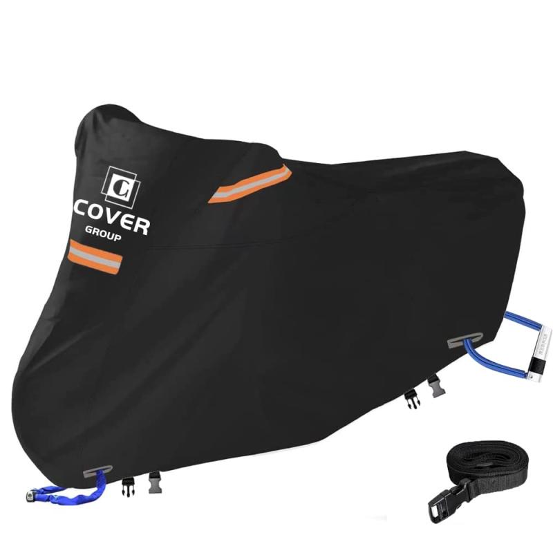 COVERGROUP 420D丈夫厚手 バイクカバー 原付 50cc 125cc 250cc 400cc 耐熱防水撥水防塵バイク用車体カバー紫外線防止色褪せない風飛び防止盗難防止収納袋付