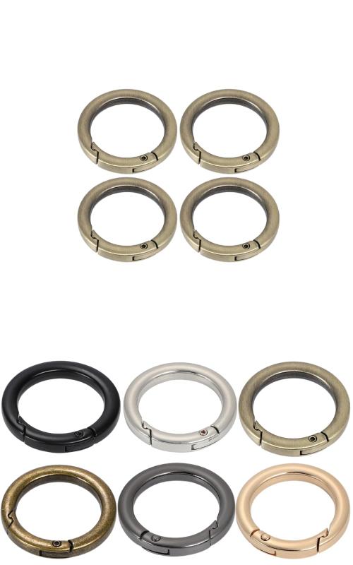 サスガジェット (サイズ色々）カラビナ 丸 4個セット 真鍮 小型 キーリング 軽量 極小 小さい キーホルダー 大 細い 大型 大きい 黒 金 銀✅バッグや鍵、アウトドアギアなど、さまざまなアイテムに簡単取り付け可能。日常使いからキャンプ...