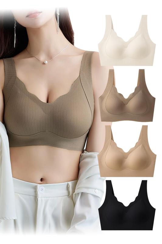 [Lino Ulu] ナイトブラx波型【美胸x着け心地ラクラクxシームレスx軽量】 ナイトブラ 人気 育乳 大きいサイズ 昼兼用【つけるだけで自信が持てる丸み美胸シルエット】3D構造カップが、バストをふんわり360°包み込み、脇からしっかり...